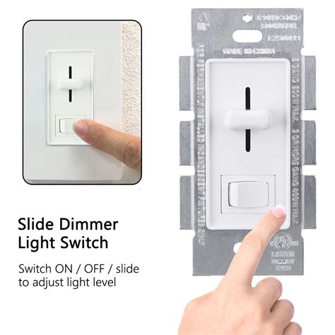New Arrive 110 120V AC Slide Dimmer Light Switch ON OFF Slide Adjust Light Level Universal