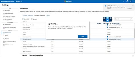 Update Extensions In Windows Admin Center Mastering Vmware