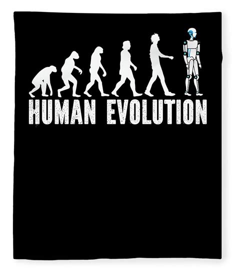 Robotics Artificial Intelligence Ai Robots Human Evolution Fleece Blanket By Crazy Squirrel