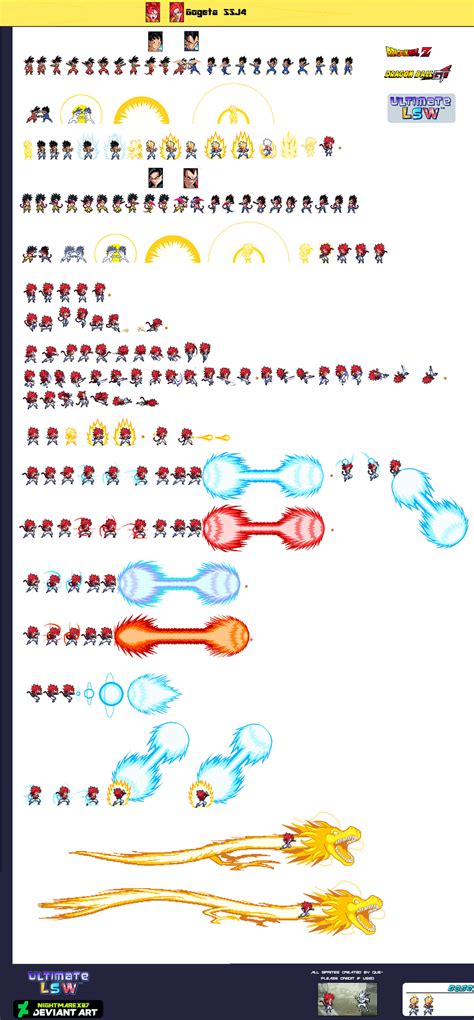 Gogeta Ssj4 Sprite Sheet Ulsw By Nightmarex07 On Deviantart