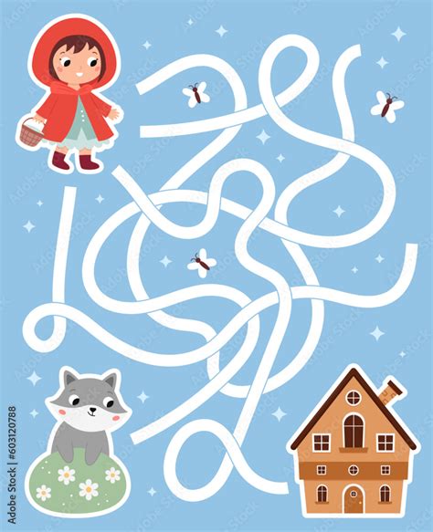 Maze Game With Little Red Riding Hood Help The Girl Find Right Way To