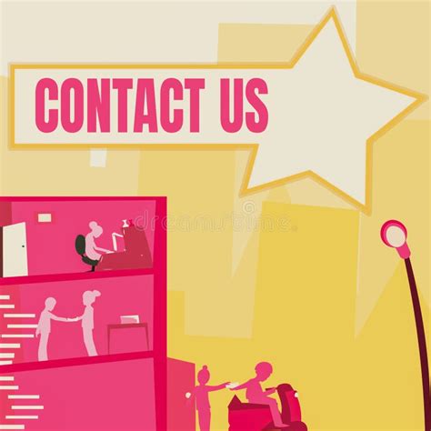 Writing Displaying Text Contact Us Business Concept Group Of Person That Rendering Costumer