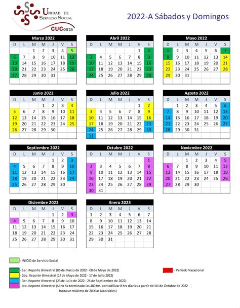 Calendario Centro Universitario De La Costa