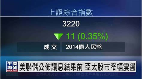 美联储公布议息结果前 亚太股市窄幅震荡凤凰网视频凤凰网