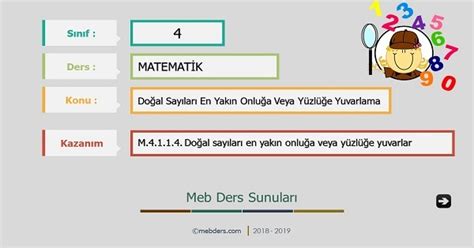 S N F Matematik Do Al Say Lar En Yak N Onlu A Veya Y Zl E Yuvarlama Sunusu Meb Ders