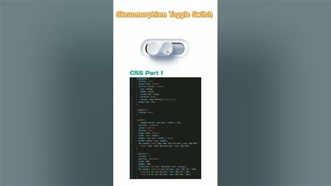 Css Skeuomorphism Toggle Switch Toggle Switch Toggle Switch Animation Html And Css Shorts