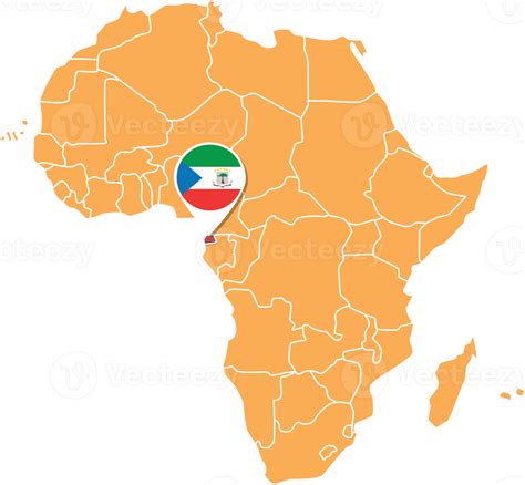 Equatorial Guinea Map In Africa Icons Showing Equatorial Guinea