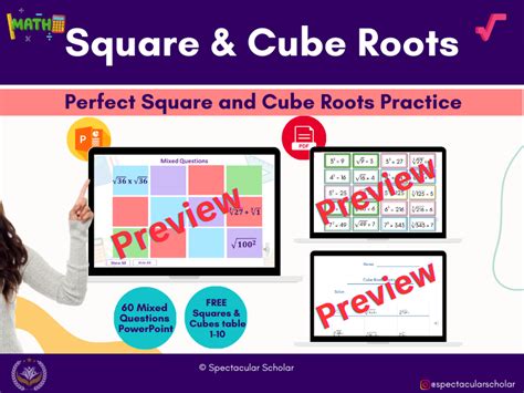 Square And Cube Root Practice Worksheets 60 Question Powerpoint Teaching Resources