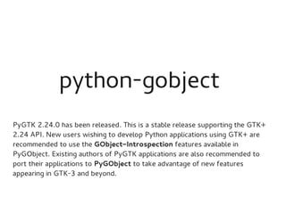Python And Gobject Introspection Ppt