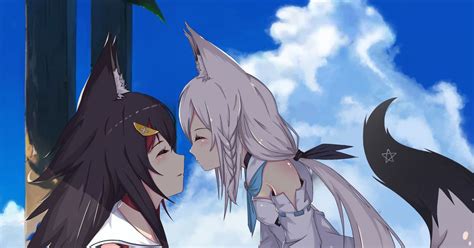 白上フブキ 白上フブキand大神ミオ 灵梦家的仓鼠のイラスト Pixiv