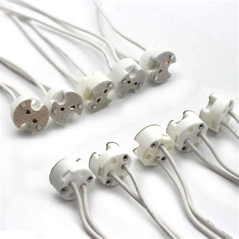 20 Pcs Mr16gu53g4 Mr11 Bi Pin Socket Base Ceramic Wire 59 Us Stock Ebay