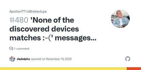 None Of The Discovered Devices Matches Messages In Log · Issue