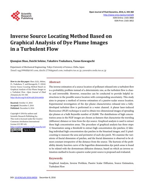 Pdf Inverse Source Locating Method Based On Graphical Analysis Of Dye