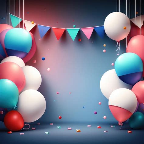 Premium AI Image Happy Birthday Background With Balloons Illustration