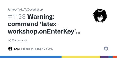 Warning Command Latex Workshop Onenterkey Not Found Issue