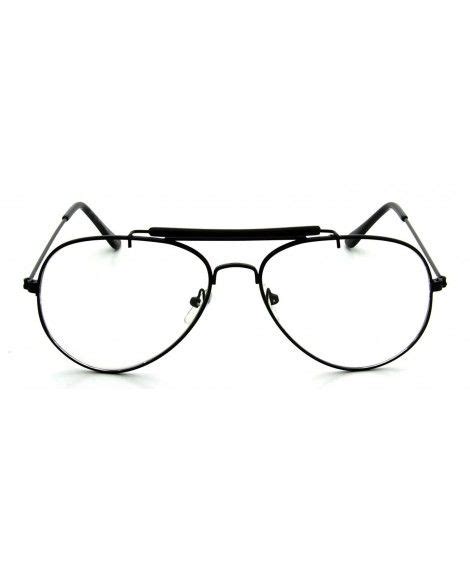 Classic Square Frame Plastic Clear Lens Aviator Glasses