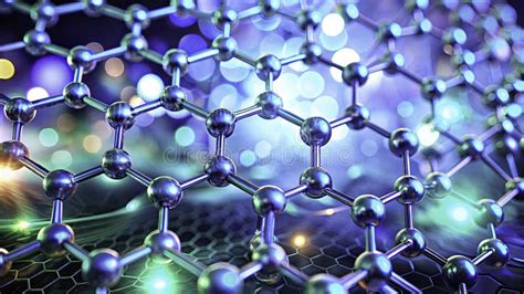 Vibrant Bokeh Visualization Of Graphenes Molecular Structure A Stunning Abstract Background For