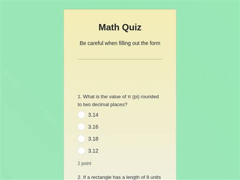form templates for quiz forms formnx