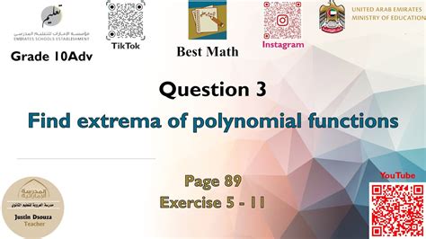 Find Extrema Of Polynomial Functions Q3 P1 10a Eot3 Youtube