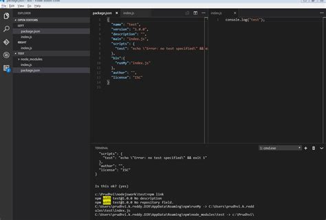 Javascript Node Js Link Commands Running Error Stack Overflow