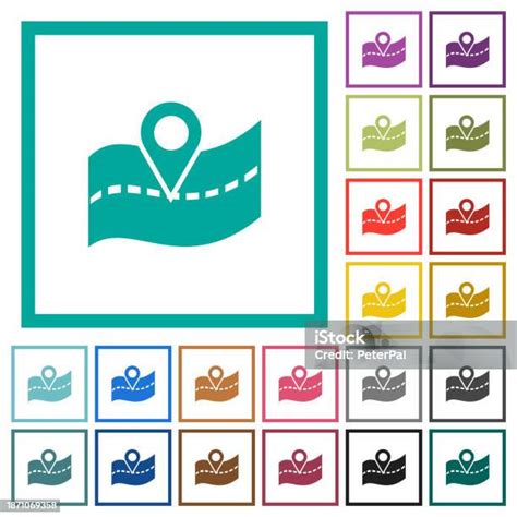 Gps 도로 위치 사분면 프레임이 있는 평면 색상 아이콘 거리에 대한 스톡 벡터 아트 및 기타 이미지 거리 검색 고속도로