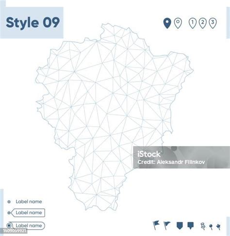 Région De Yaroslavl Russie Carte Blanche Low Poly Carte Polygonale Plan
