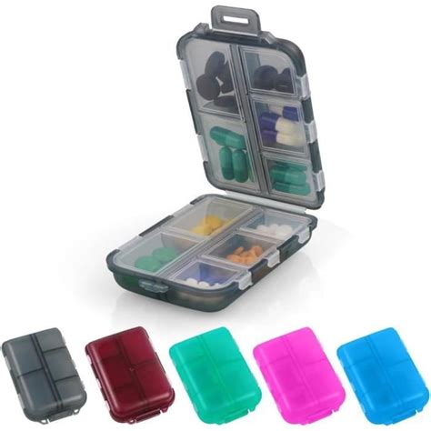 Pilulier Portable Semainier Medicament Pilulier Avec 10 Compartiments