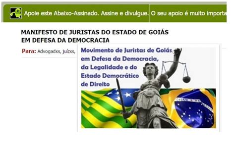 Manifesto De “juristas” Goianos Em Defesa De Dilma é Farsa Por Que Não