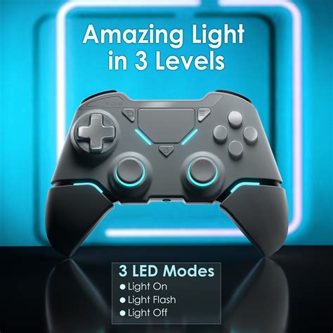 Uhm Wireless Controller For P4 Pro Slim Pc Bluetooth Gamepad Remote Joystick With Led Light