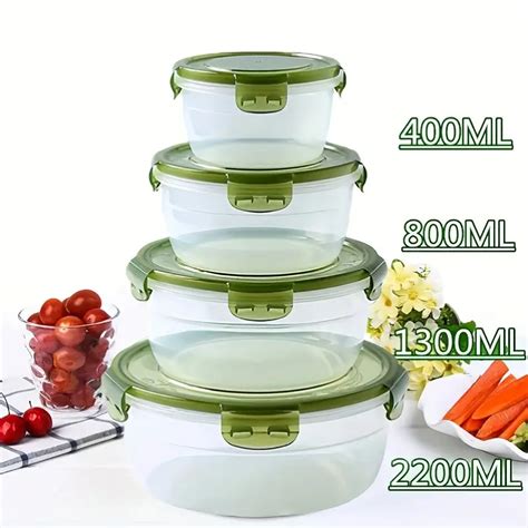 쌓을 수 있는 주방 보관용기 세트 Bpa 프리 플라스틱 전자레인지 및 식기세척기 사용 가능 과일 채소 및 고 Temu