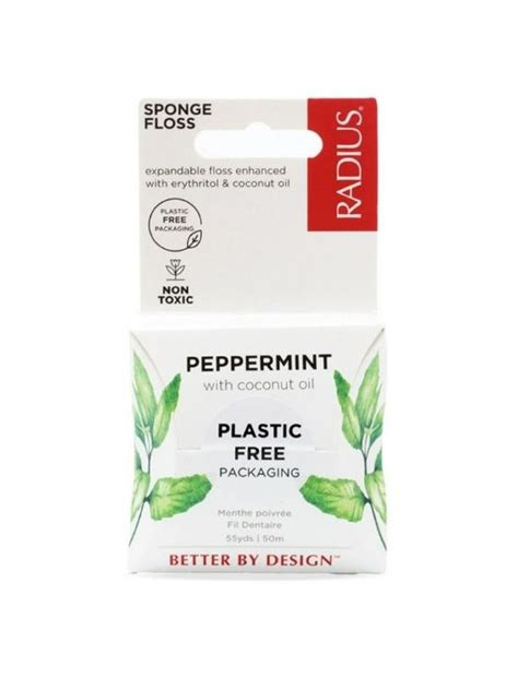 Radius Vegan Sponge Floss Peppermint 55 Yds Edamama