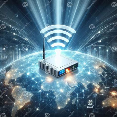 Wi Fi Signal Propagation A Central Wi Fi Router Emitting Radiati Stock Illustration