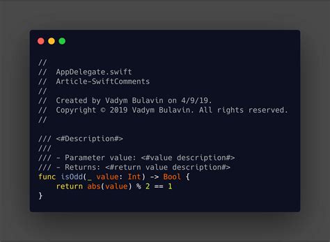 The Art Of Commenting In Swift