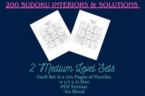 Sudoku Medium Level Interiors 200 Pages Graphic By Jlee2be84 · Creative