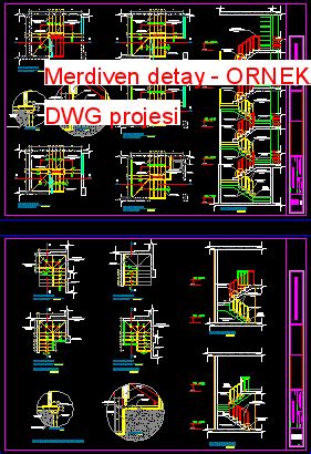 Merdiven sistem detayı 1 20 dwg projesi Autocad Projeler