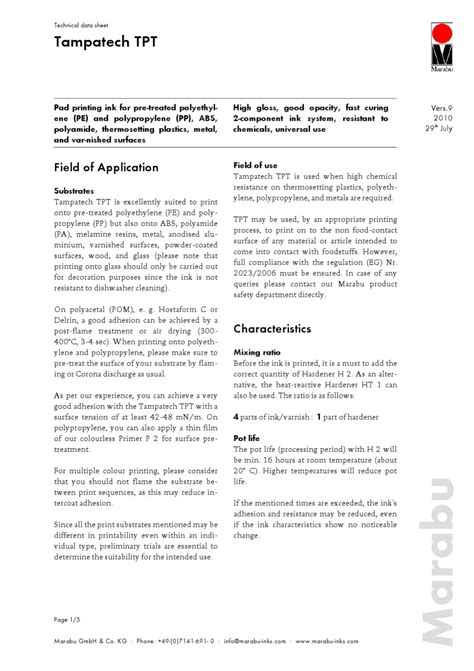 Tampatech Tpt Technical Data Sheet By All American Mfg And Supply Issuu