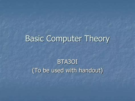 Ppt Basic Computer Theory Powerpoint Presentation Free Download Id