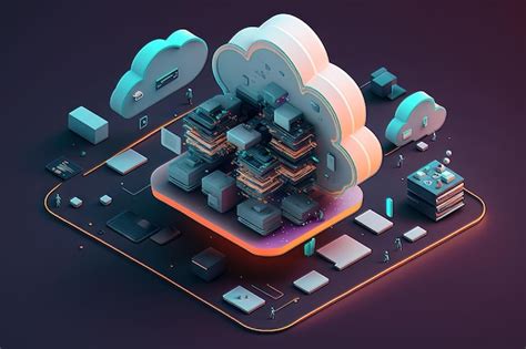 Premium Photo Cloud Computing Concept Generative Ai Isometric Illustration Of Cloud Computing