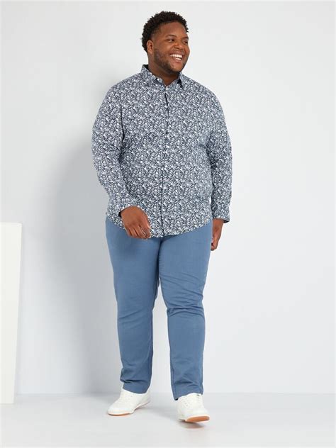 Camisa Con Motivo Azul Kiabi