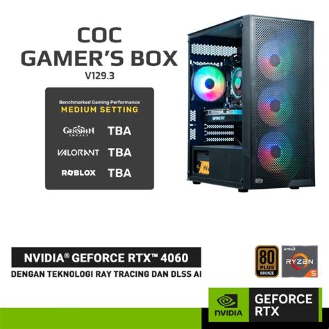 Jual Coc Gamers Box V1293 Paket Pc Rakitan Rtx 4060 Shopee Indonesia
