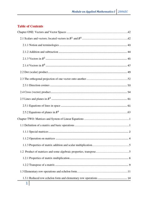 Applied I Module Pdf Matrix Mathematics Integral