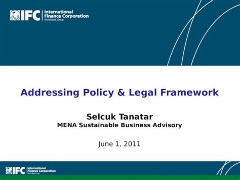 Pptx Addressing Policy And Legal Framework By Selcuk Tanatar
