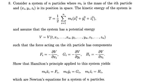 Solved 8 Consider A System Of N Particles Where Mis The