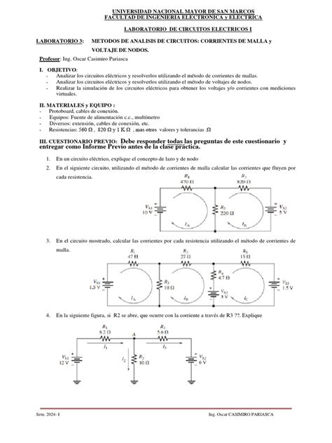 Circuitos Electricos I Metodos De Analisis De Circuitos Corrientes