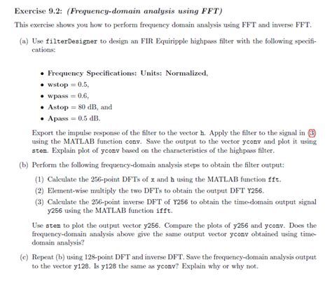Solved Exercise 9 1 Effects Of Dft Size This Exercise
