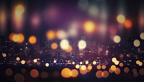 Abstract Background With Defocused Lights In A Cityscape At Night