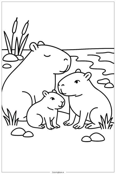 카피바라 색칠공부 44장 무료 Pdf・png 출력