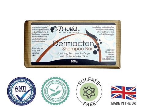 Petnat Dermacton Shampoo for ITCHY Dogs. Antibacterial & Anti fungal ...