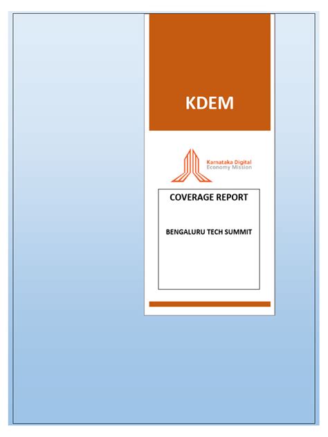 Coverage Report Bengaluru Tech Summit Kdem Pdf Bangalore
