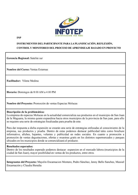Documento INP 4 Tarea INP INSTRUMENTOS DEL PARTICIPANTE PARA LA